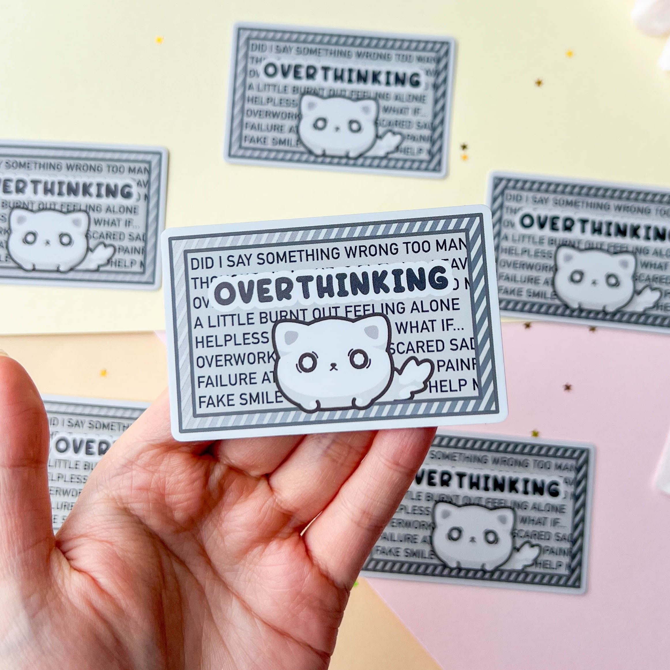 Overthinking Cat Sticker – Poroful