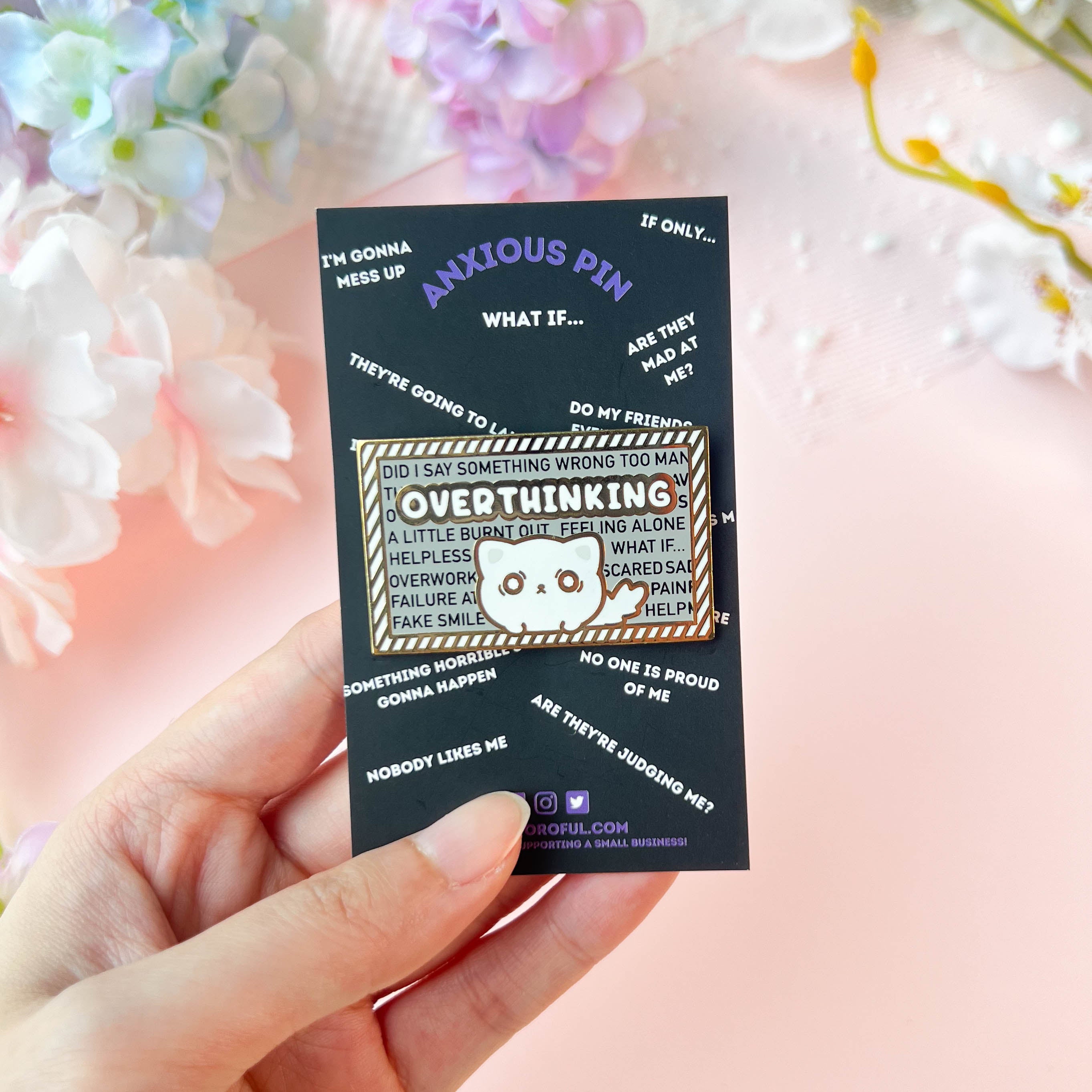 Overthinking Cat Pin – Poroful