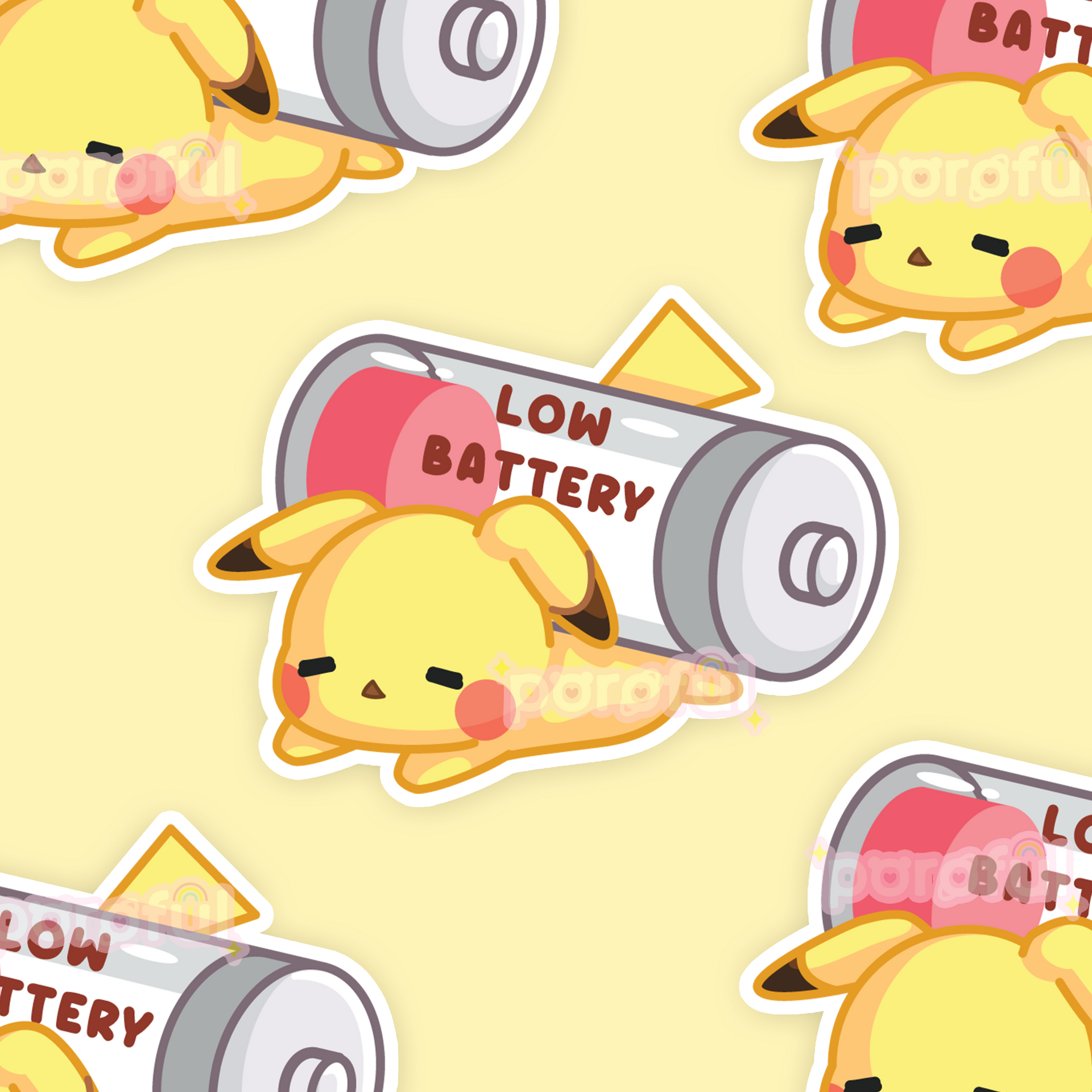 Low Battery Pikachu Sticker – Poroful